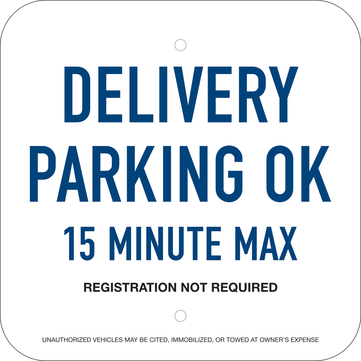 15 Minute Delivery Supplemental Sign: Option 1, 12x12 – Community Boss