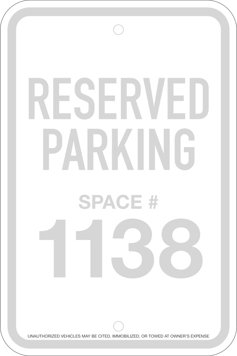 Reserved Space Parking Signs, 12x18 – Community Boss