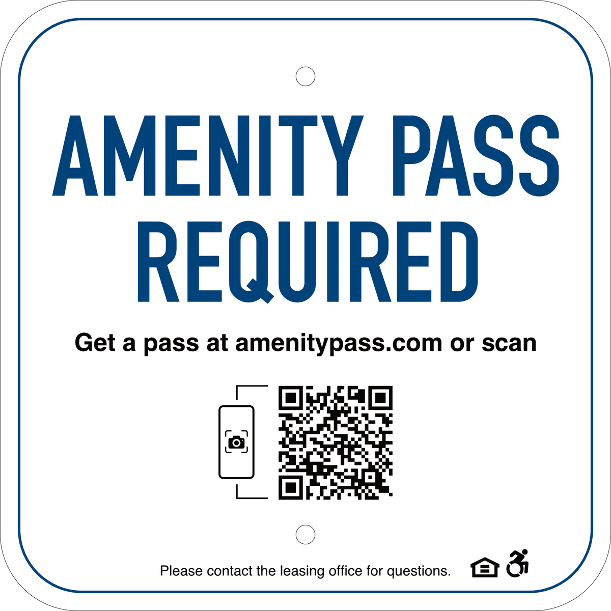 Amenity Pass Aluminum Sign – Community Boss